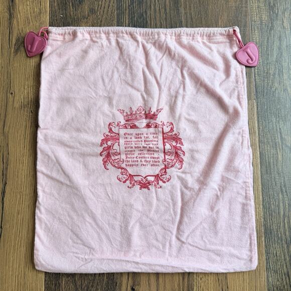 Juicy Couture | Bags | Juicy Couture Pink Dust Bag Heart Charm Crest ...